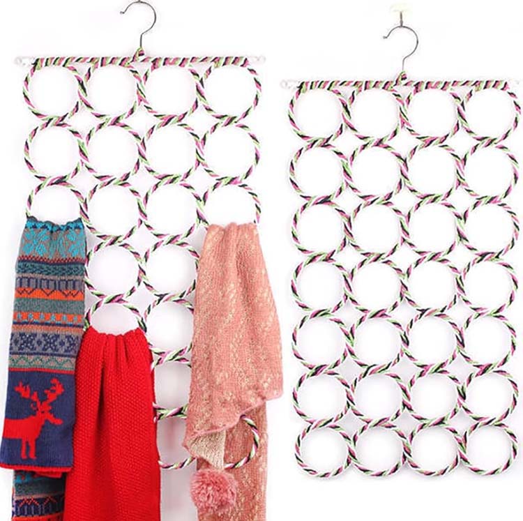 Zomo | 28 Hole Ring Rope Scarf Wrap Shawl Storage Multi use Holder Hanger