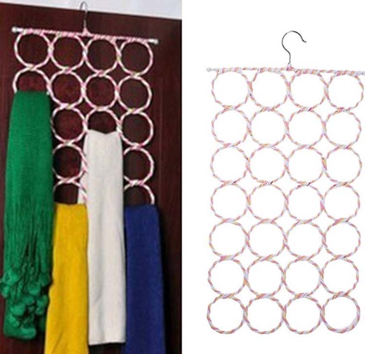 Zomo | 28 Hole Ring Rope Scarf Wrap Shawl Storage Multi use Holder Hanger