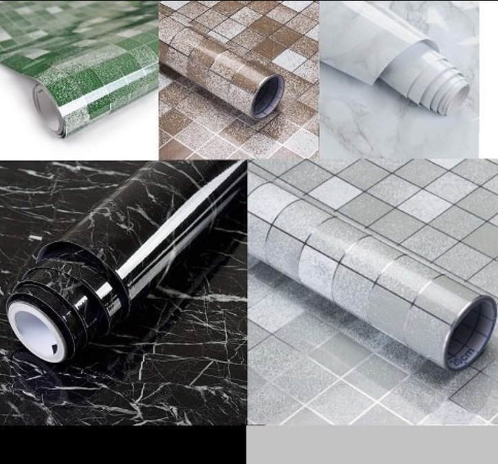 Zomo | Wall Stickers Polyvinyl Chloride Black Marble Paper Foil Sticker ...